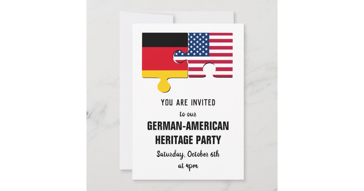 GERMAN AMERICAN Heritage Invitation | Zazzle