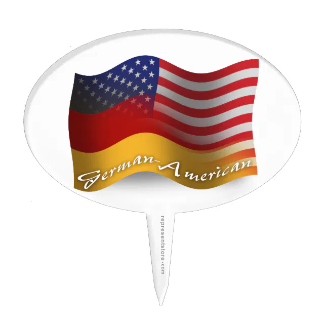 German-American Waving Flag Cake Topper | Zazzle