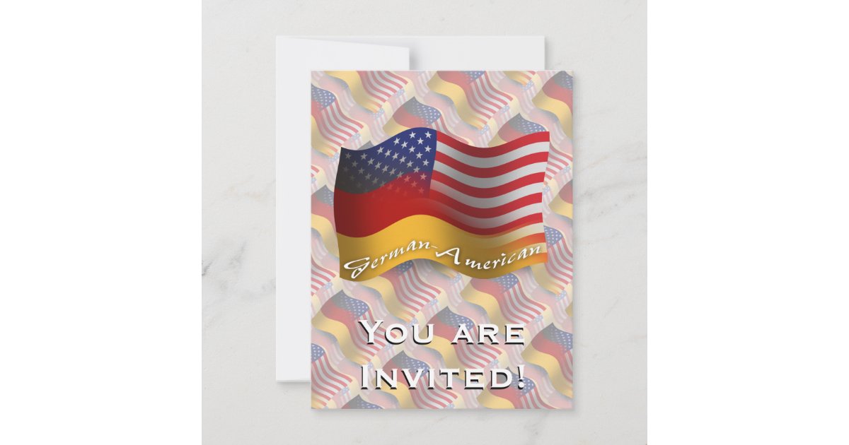 German-American Waving Flag Invitation | Zazzle