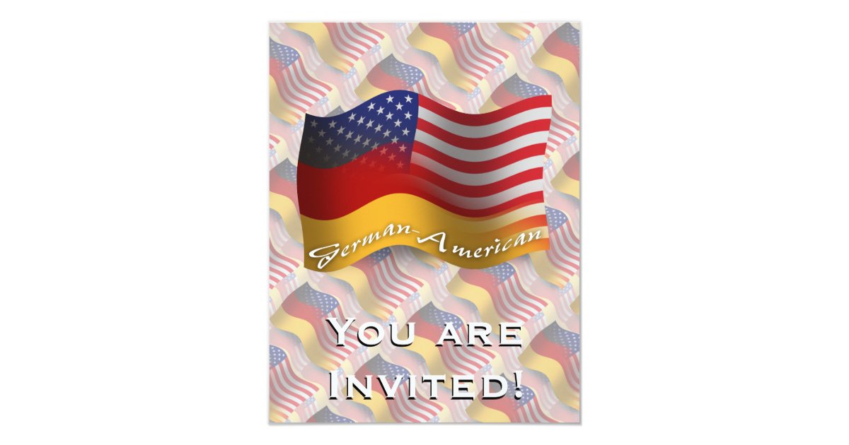 German-American Waving Flag Invitation | Zazzle.com