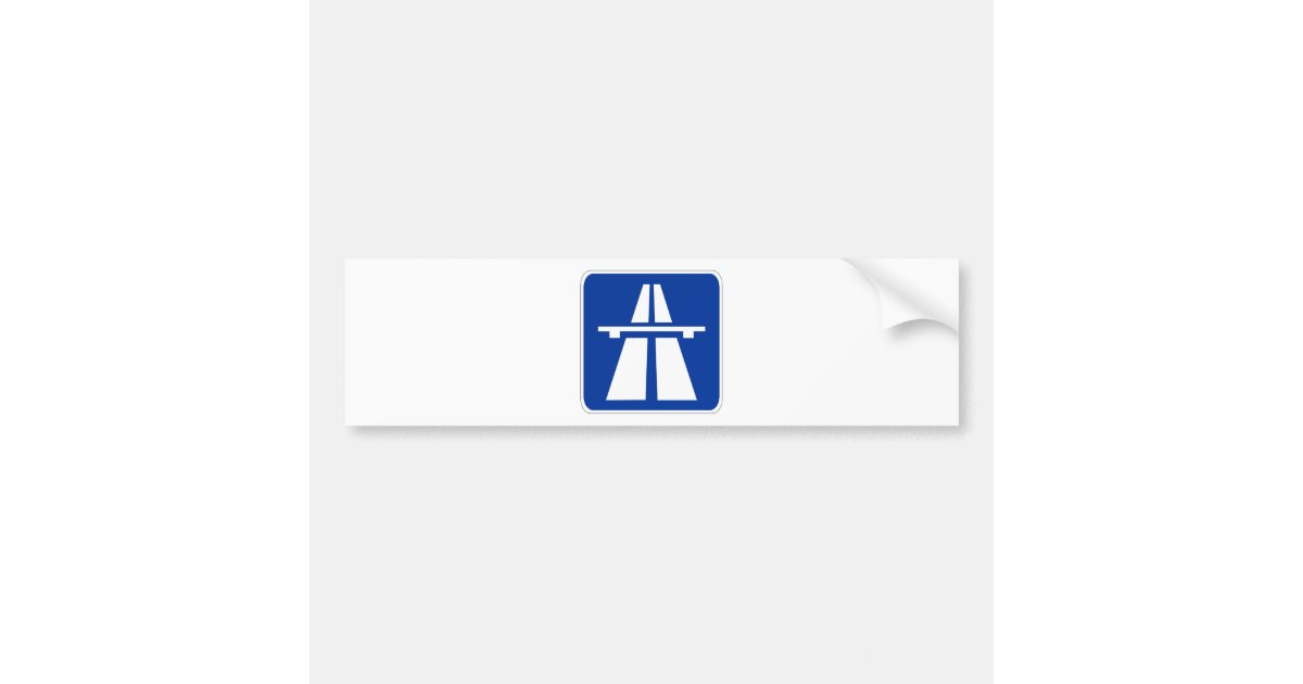 German Autobahn Sign Bumper Sticker | Zazzle