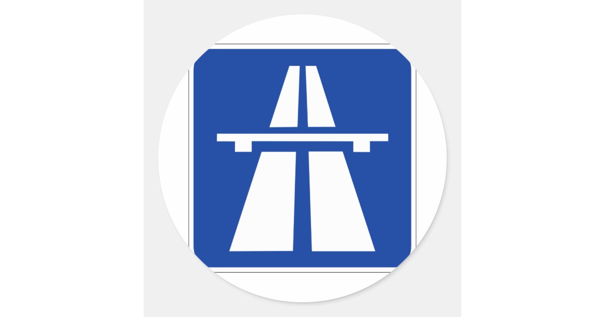 German Autobahn Sign Classic Round Sticker | Zazzle