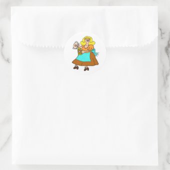 German Barmaid with Steins of Beer Stickers | Zazzle