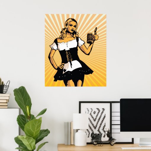 German Bierfest Girl Poster | Zazzle