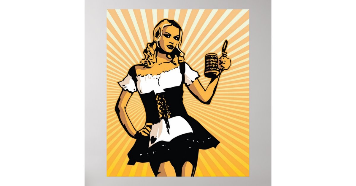 German Bierfest Girl Poster | Zazzle
