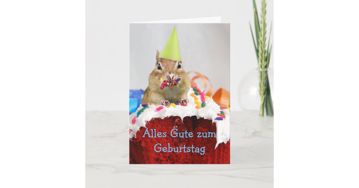 German Birthday Chipmunk Card | Zazzle