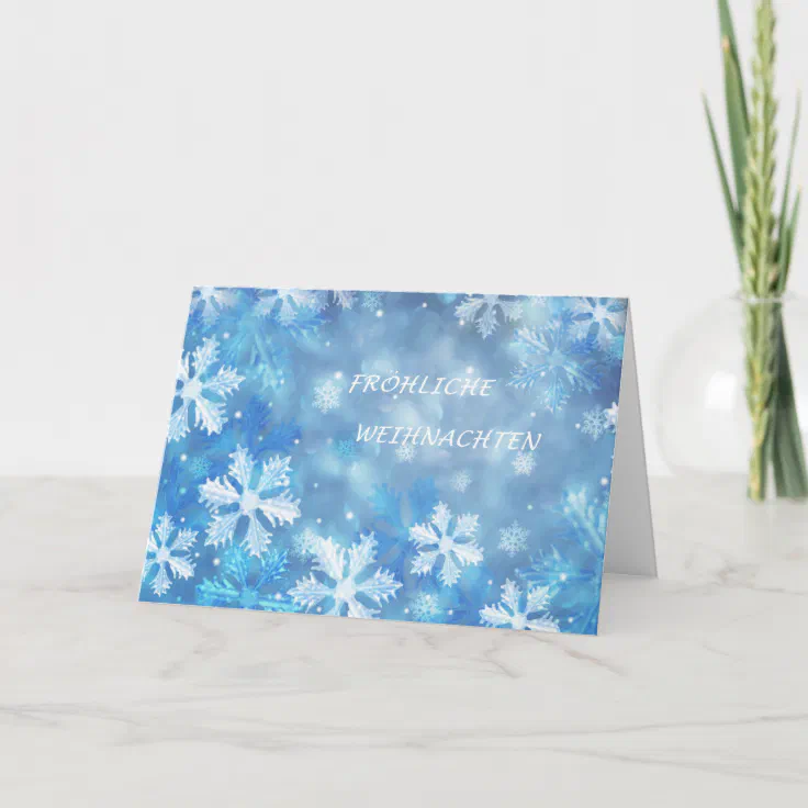 German Christmas card with snowflakes | Zazzle