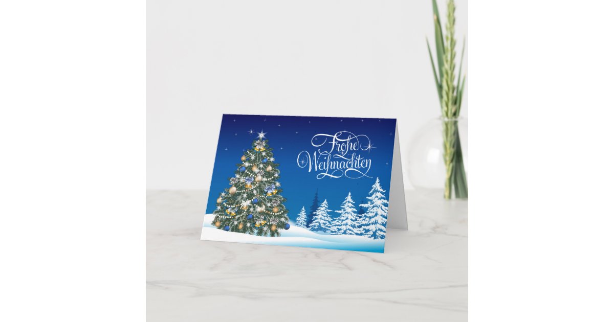 German Christmas Tree Baubles Holiday Card | Zazzle