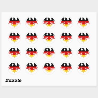 German Eagle Crest Classic Round Sticker | Zazzle
