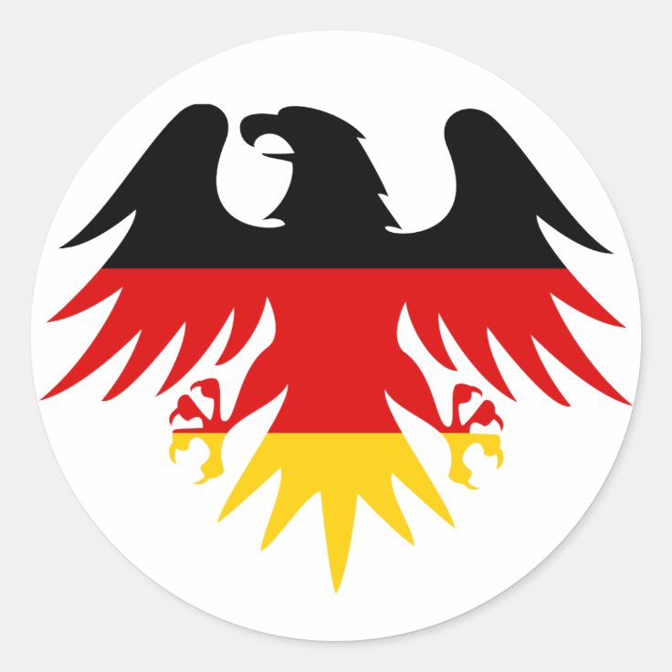 German Eagle Crest Classic Round Sticker | Zazzle