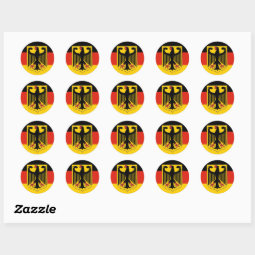 German Eagle Flag Classic Round Sticker | Zazzle