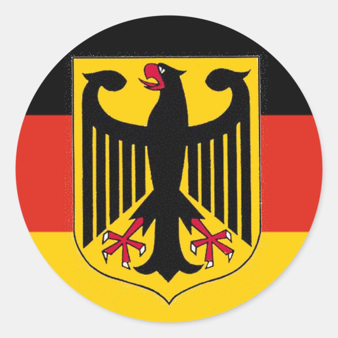 German Eagle Flag Classic Round Sticker | Zazzle