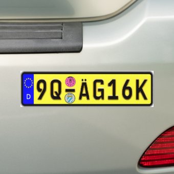 German Euro License Plate Yellow Bumper Sticker | Zazzle