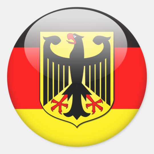 German Flag 2.0 Classic Round Sticker | Zazzle.com