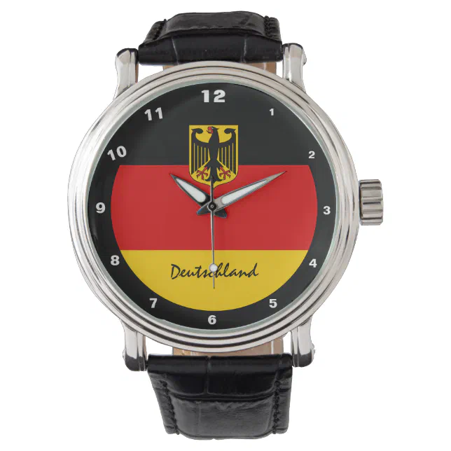 German flag & Coat of Arms, Deutschland/sport fans Watch | Zazzle