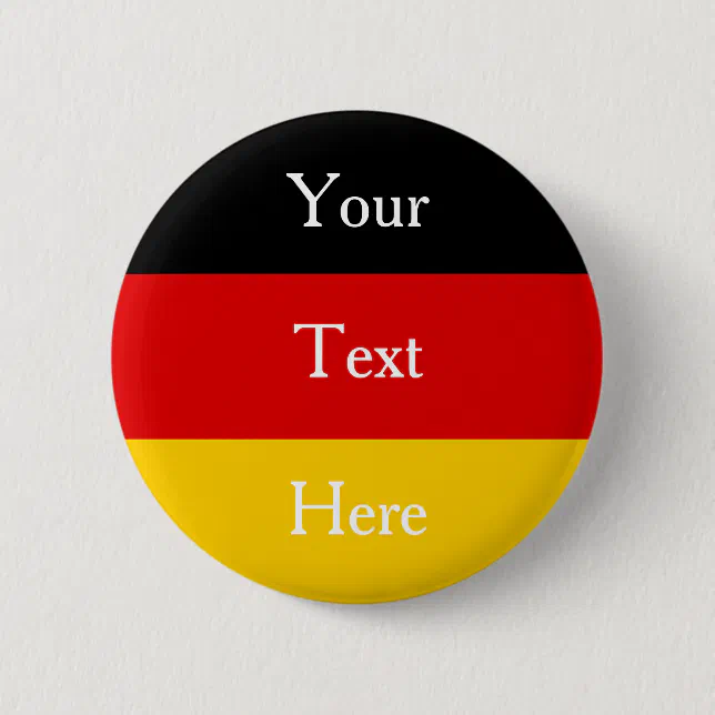 German Flag Colors Black Red Gold Personalized Button | Zazzle