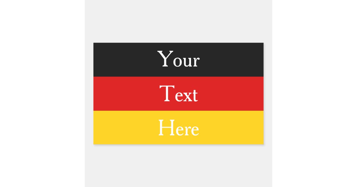 German Flag Colors Black Red Gold Personalized Rectangular Sticker | Zazzle