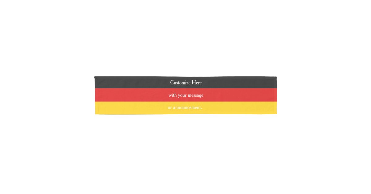 German Flag Colors Black Red Gold Personalized Short Table Runner | Zazzle