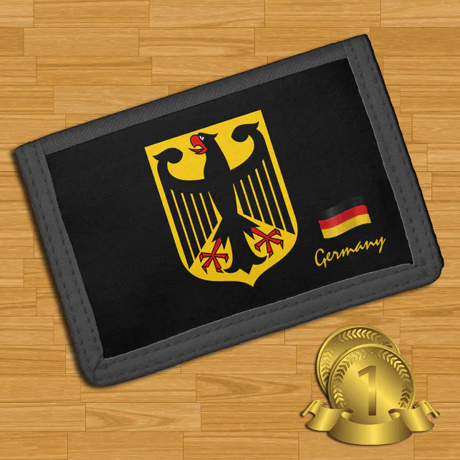 German flag, emblem, Germany fashion Trifold Wallet | Zazzle