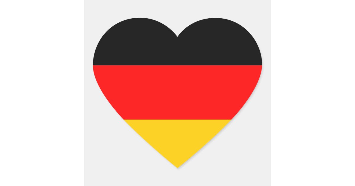 German Flag Heart Sticker | Zazzle