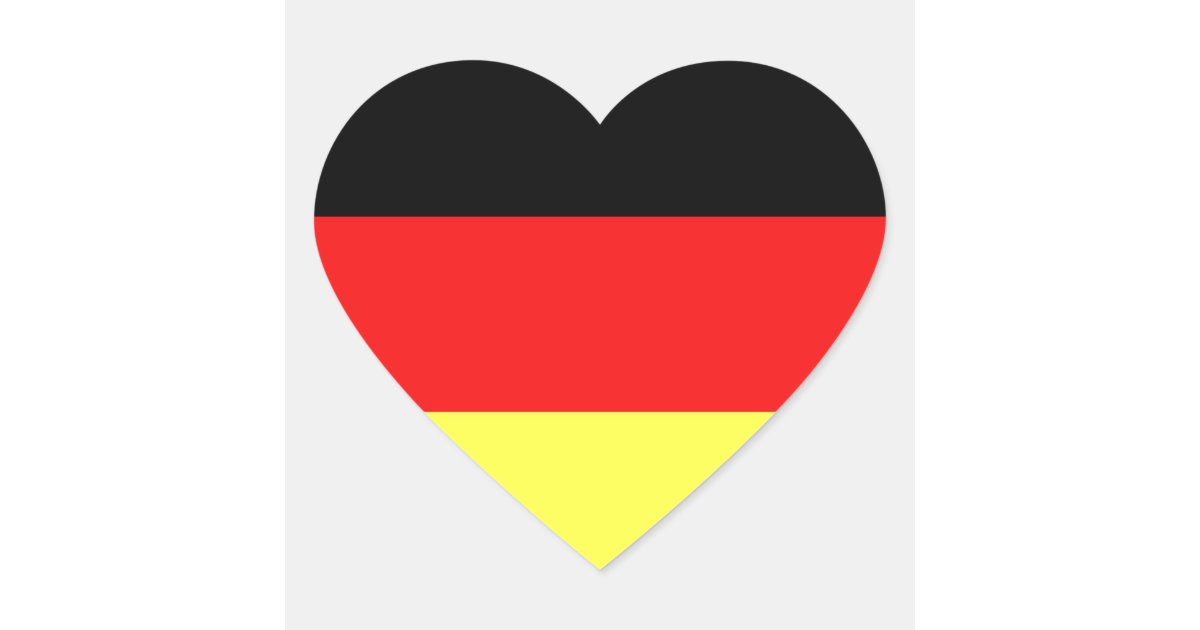 German Flag Heart Sticker | Zazzle