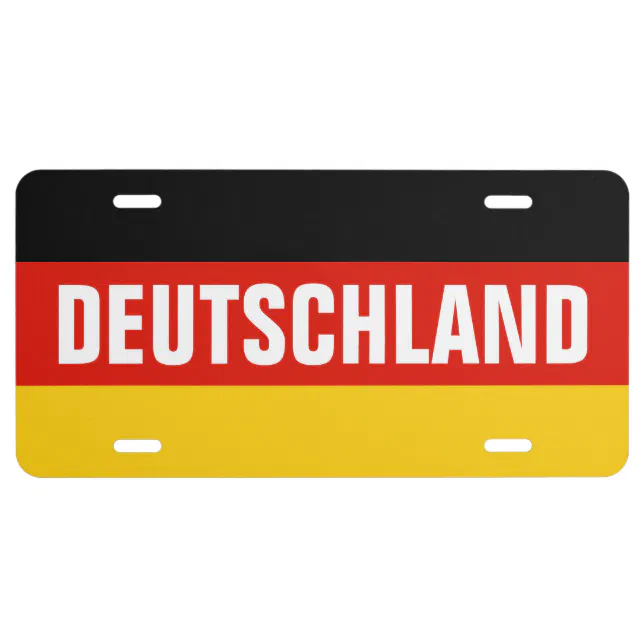 German flag license plate with custom text | Zazzle