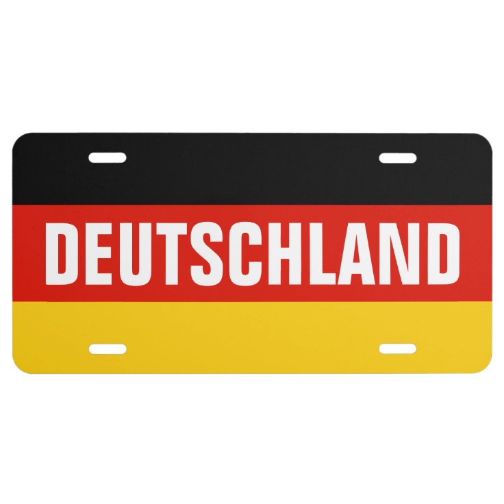 German flag license plate with custom text | Zazzle