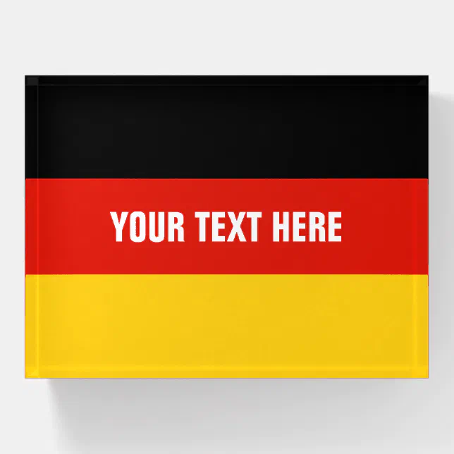 German flag of Germany personalized paperweight | Zazzle