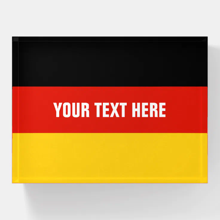 German flag of Germany personalized paperweight | Zazzle