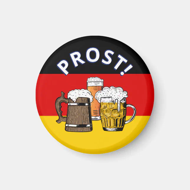GERMAN FLAG Prost Cartoon Cheers Beers Magnet | Zazzle