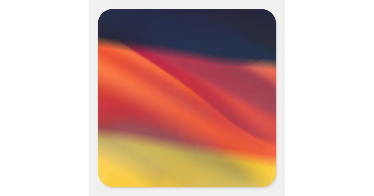 German Flag Square Sticker | Zazzle