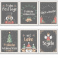German Fröhliche Weihnachten Christmas card set Sticker | Zazzle