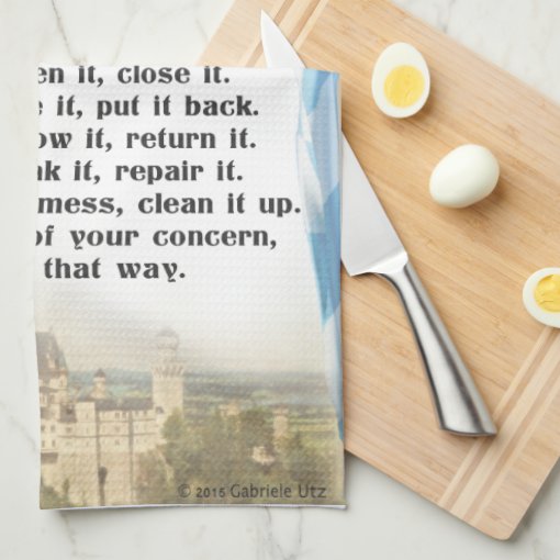 German House Rules Kitchen Cloth | Zazzle