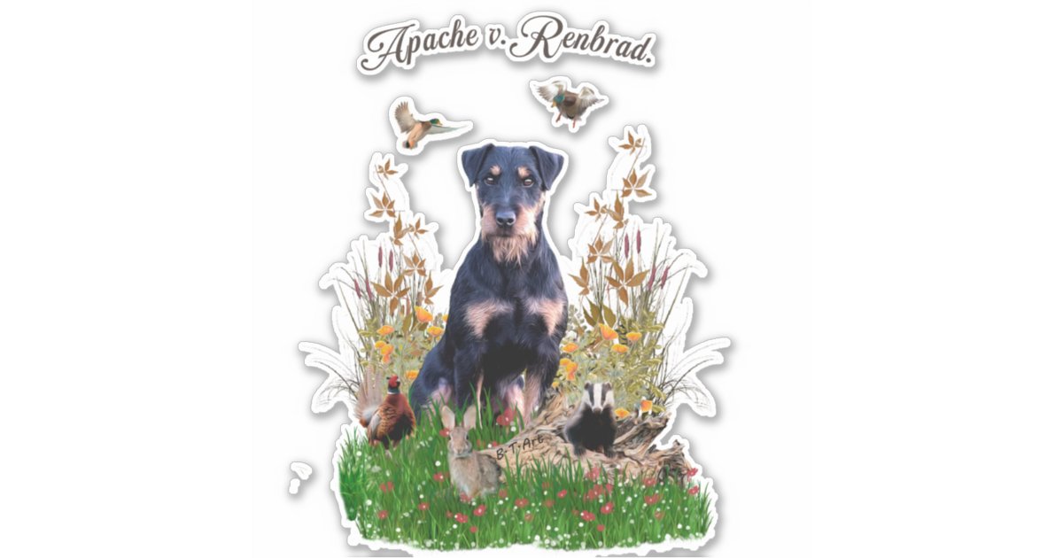 German Hunting Terrier (Jagdterrier) Sticker | Zazzle