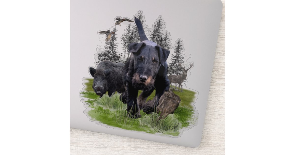 German Hunting Terrier (Jagdterrier) Sticker | Zazzle