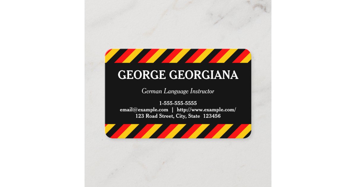 German Language Instructor Business Card | Zazzle