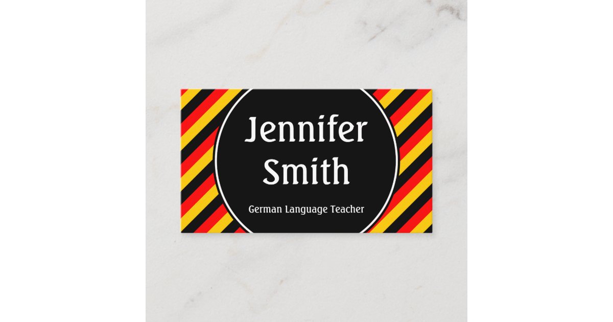 German Language Teacher Business Card | Zazzle