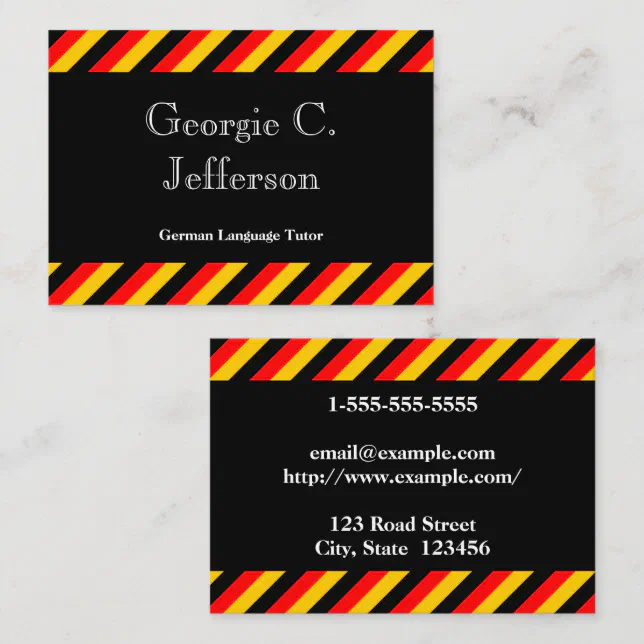 German Language Tutor Business Card | Zazzle
