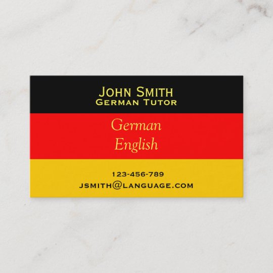 German language tutor German Teacher Business Card | Zazzle.com