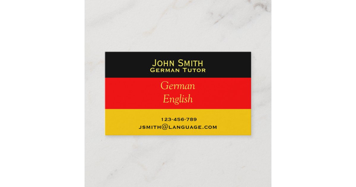 German language tutor German Teacher Business Card | Zazzle