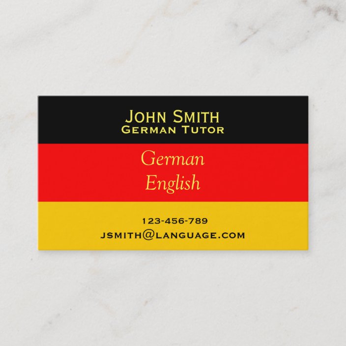 German language tutor German Teacher Business Card | Zazzle.com