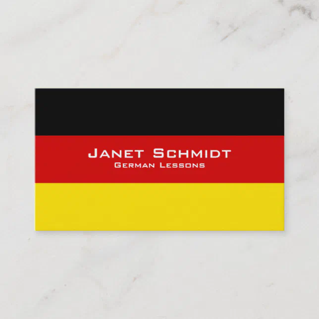 German Lessons / German Teacher With German Flag Business Card | Zazzle