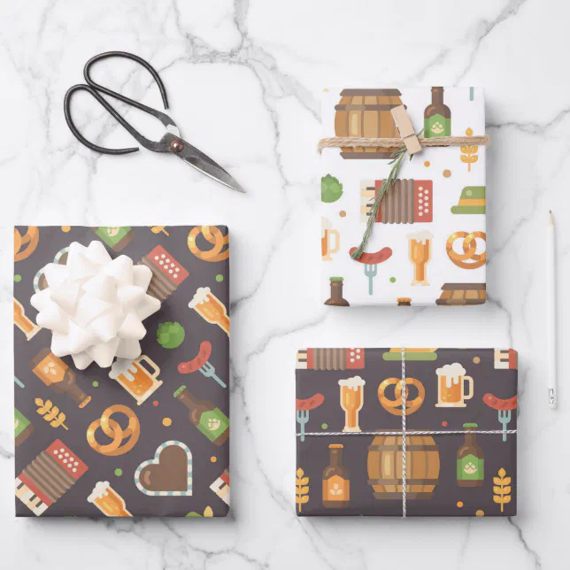German Oktoberfest Wrapping Paper Set of 3 | Zazzle