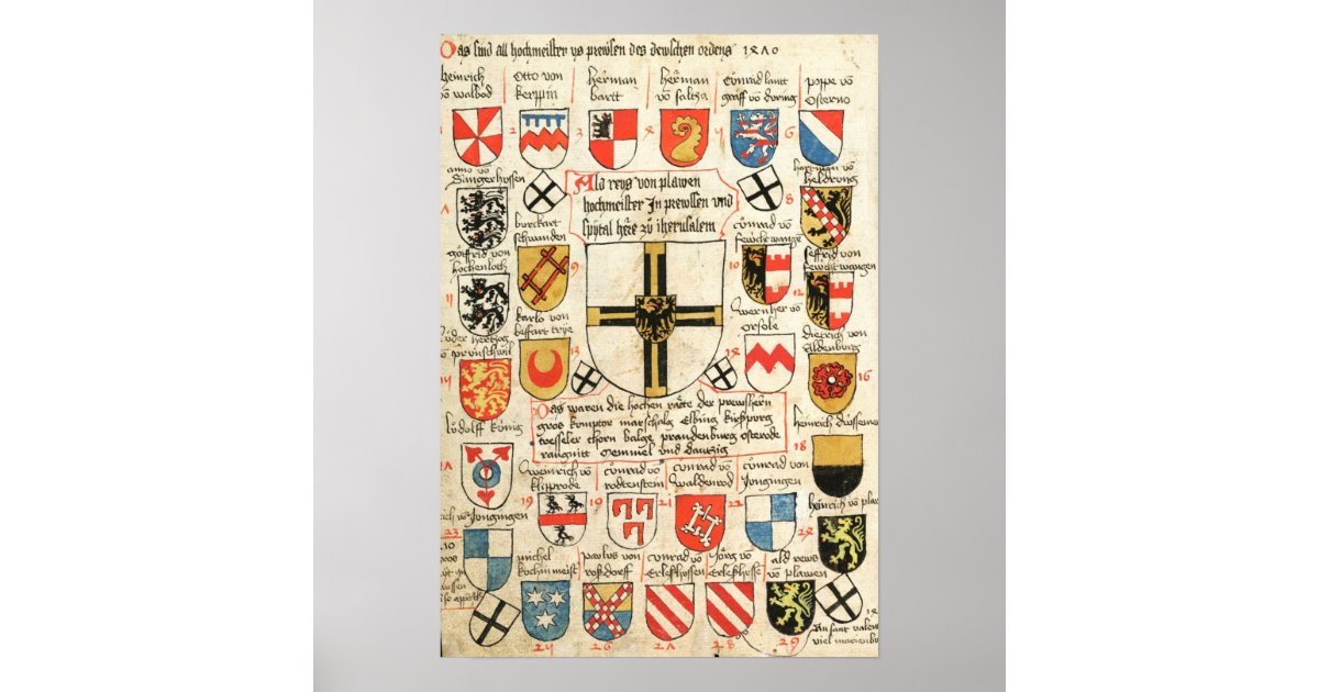 German Order Grand Coat of Arms Poster | Zazzle
