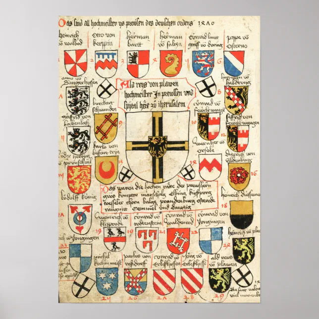 German Order Grand Coat of Arms Poster | Zazzle