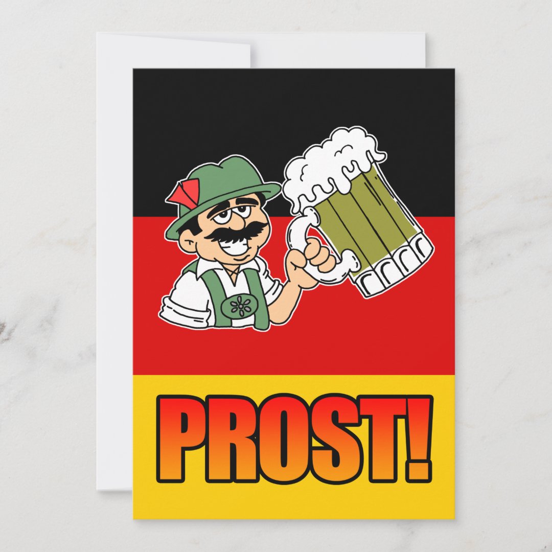 German Prost Lederhosen Man Party Invite | Zazzle