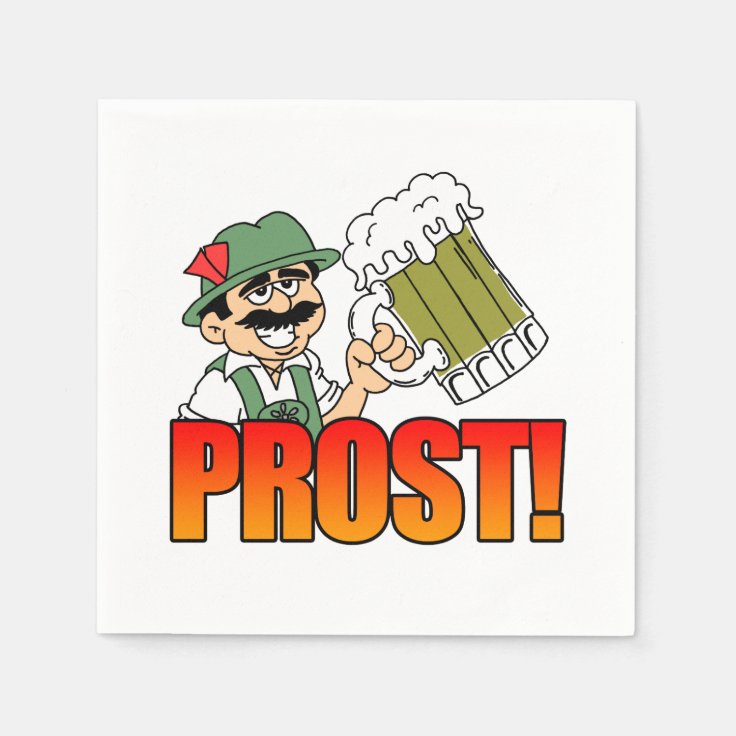 German Prost Party Napkins Cartoon Bier | Zazzle