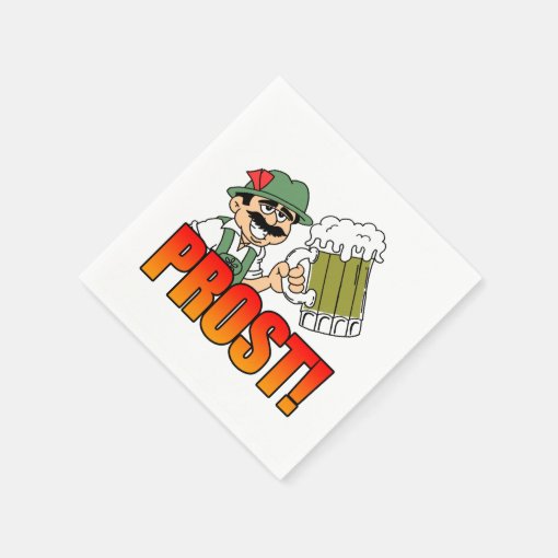 German Prost Party Napkins Cartoon Bier | Zazzle