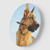 German shepherd, beautiful wall clock& your photo large clock | Zazzle