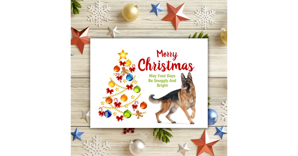 German Shepherd Christmas Tree Postcard | Zazzle